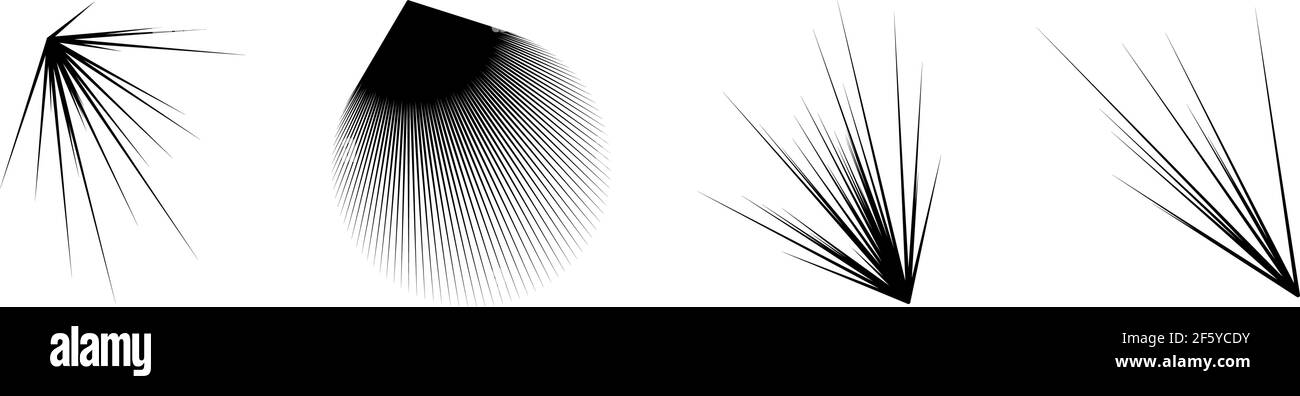 Radial, radiating lines, stripes abstract element for explosion, burst ...