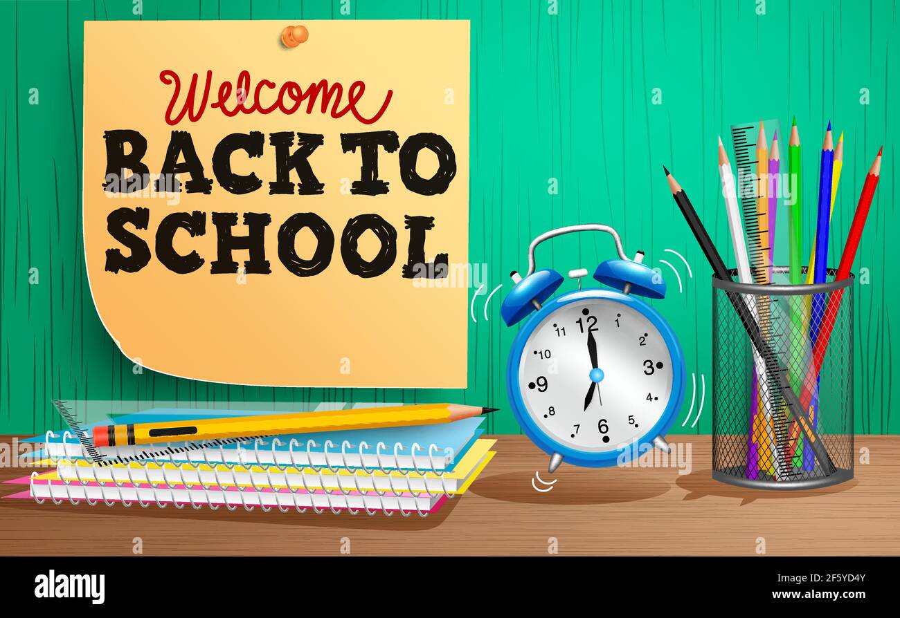 Back to school vector concept design. Welcome back to school text in ...