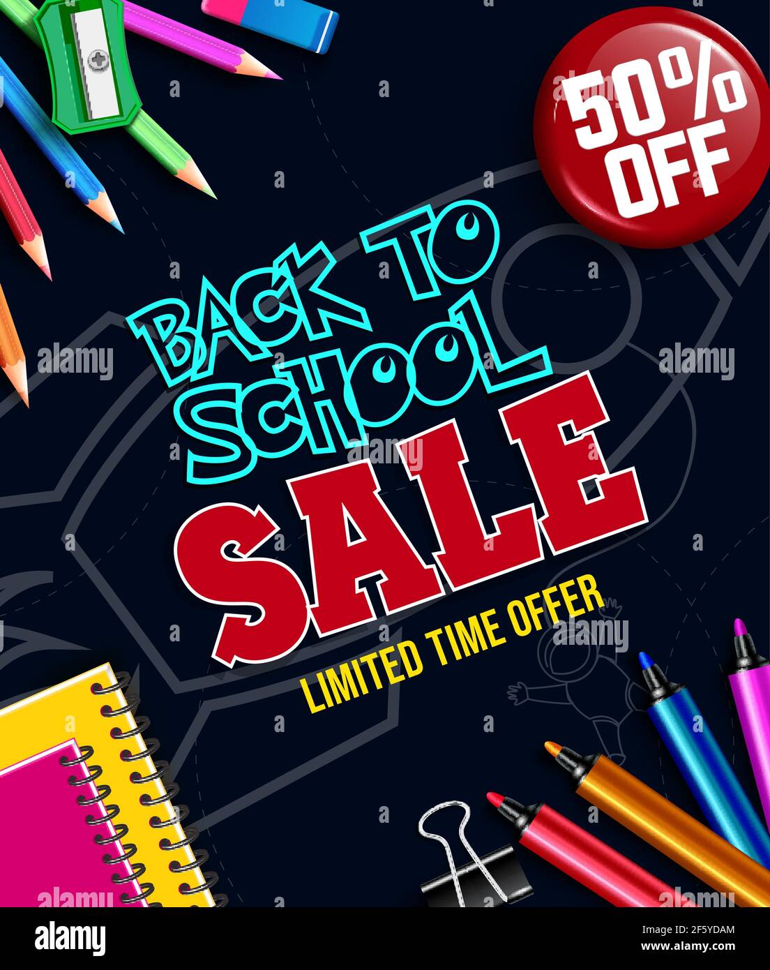 Back to school sale vector banner design. Back to school sale limited ...