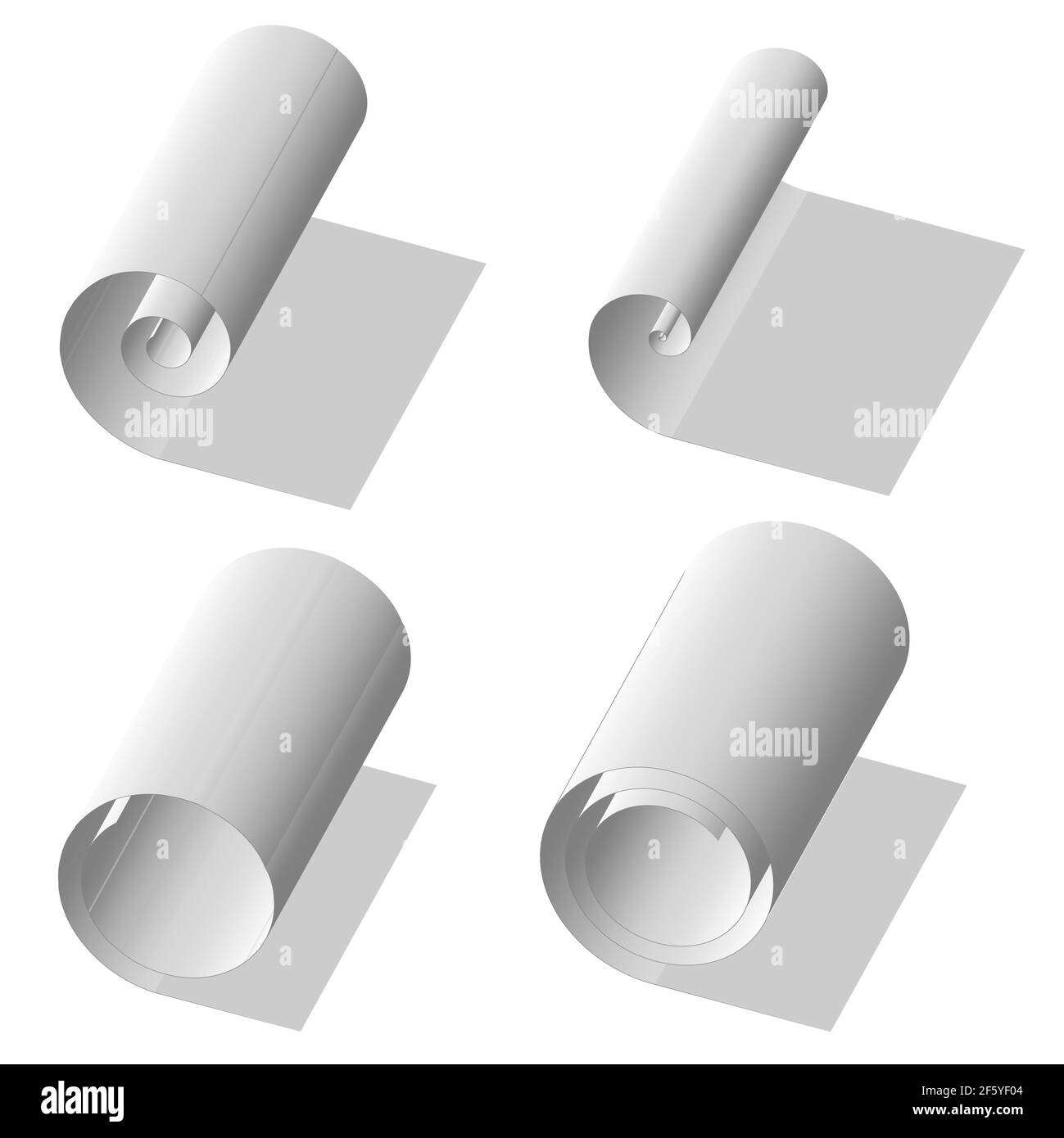 Paper, cloth material roll set of 4 – Stock vector illustration, Clip ...