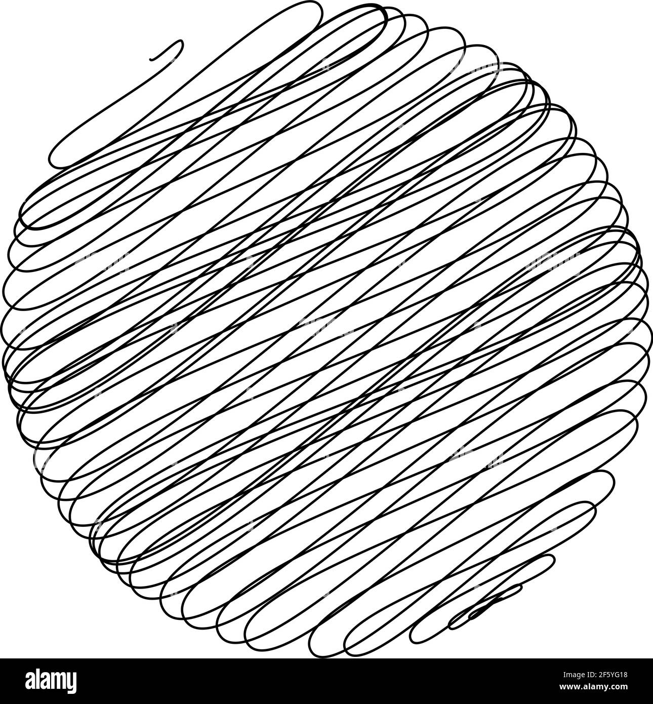 Circle with scribble, sketch, doodle effect pattern — Stock vector ...