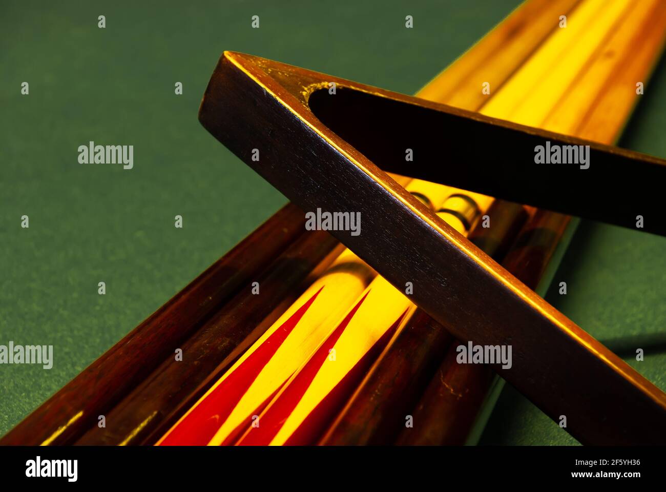 Billiards table arranged and ready for recreational activity Stock ...