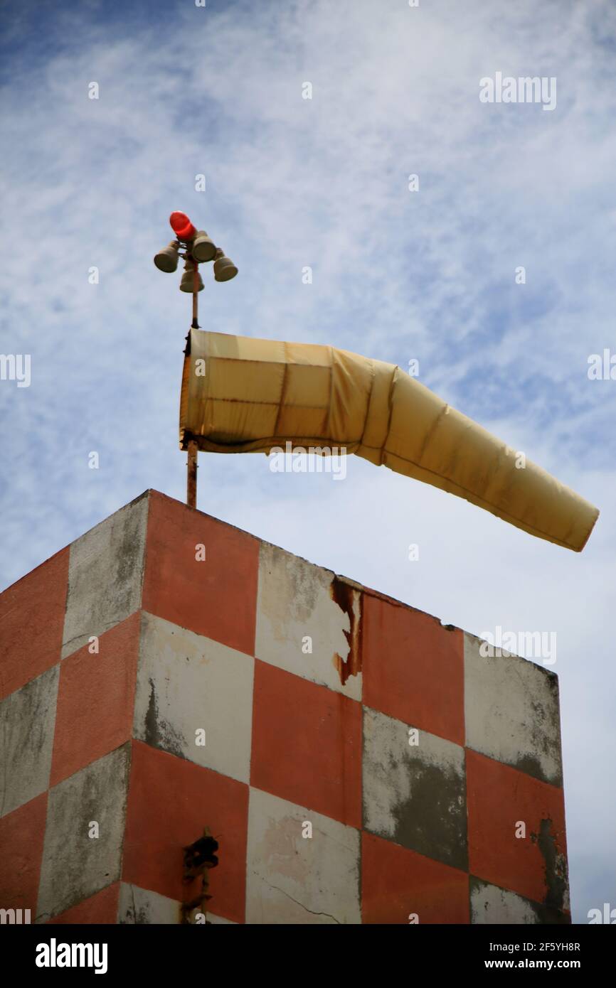 salvador, bahia, brazil - january 11, 2021: windsock is seen on a ...