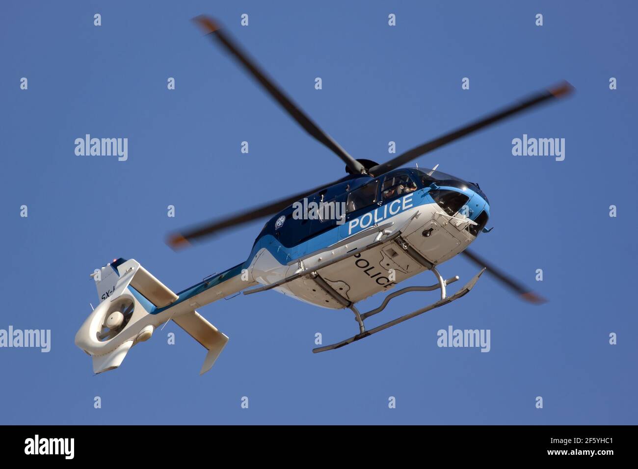 An Hellenic Police Eurocopter EC 135 patrolling Rhodes' coasts. (Photo ...