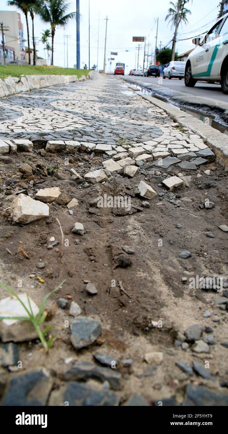 salvador, bahia, brazil - january 15, 2021: portuguese stone pavement ...