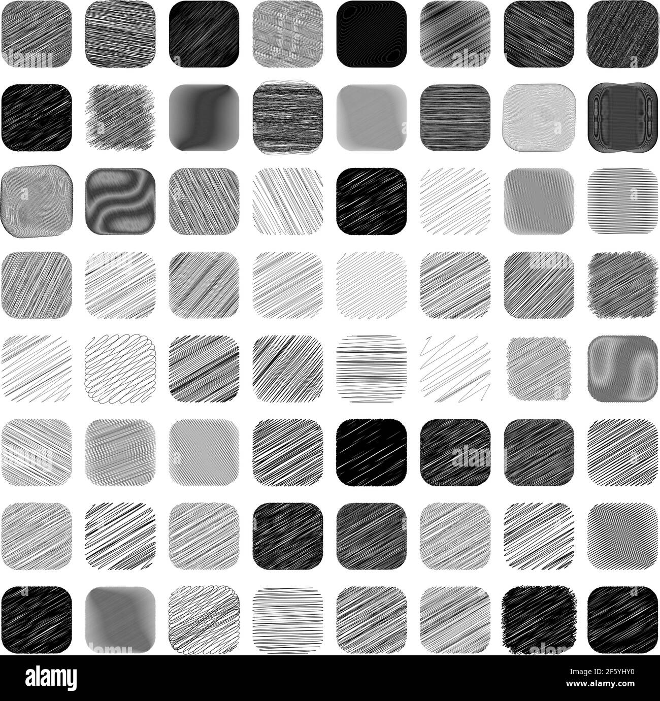 Rounded square with sketchy, scribble, doodle effect texture — Stock ...
