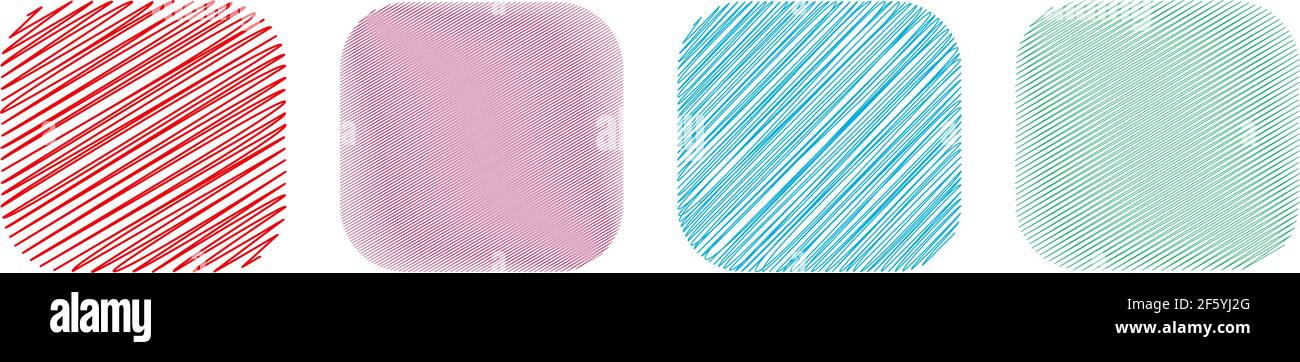 Rounded square with sketchy, scribble, doodle effect texture — Stock ...