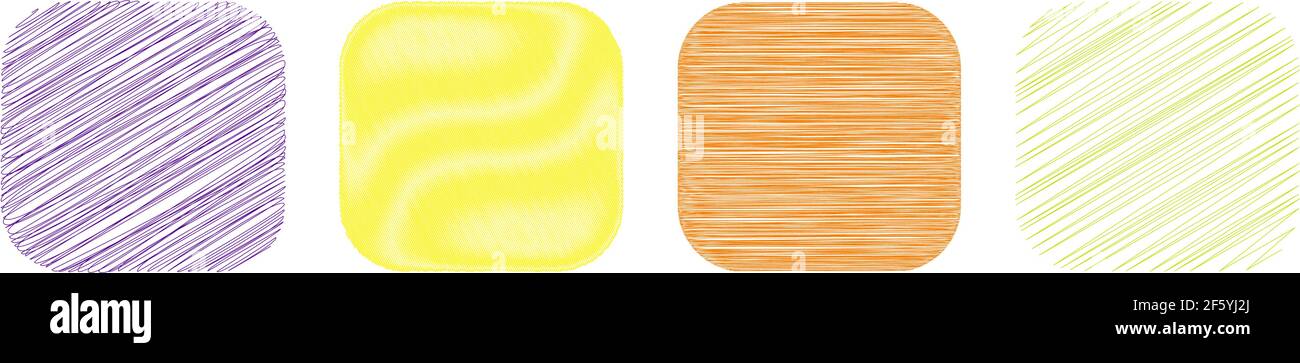 Rounded square with sketchy, scribble, doodle effect texture — Stock ...