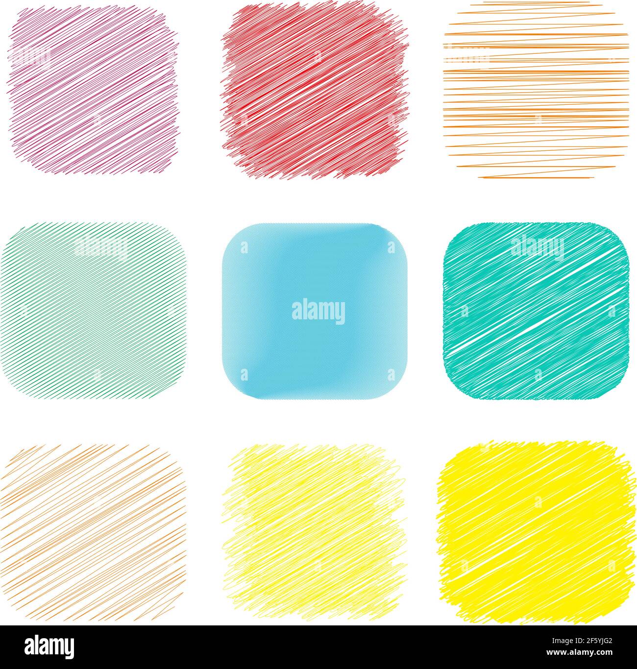 Rounded square with sketchy, scribble, doodle effect texture — Stock ...