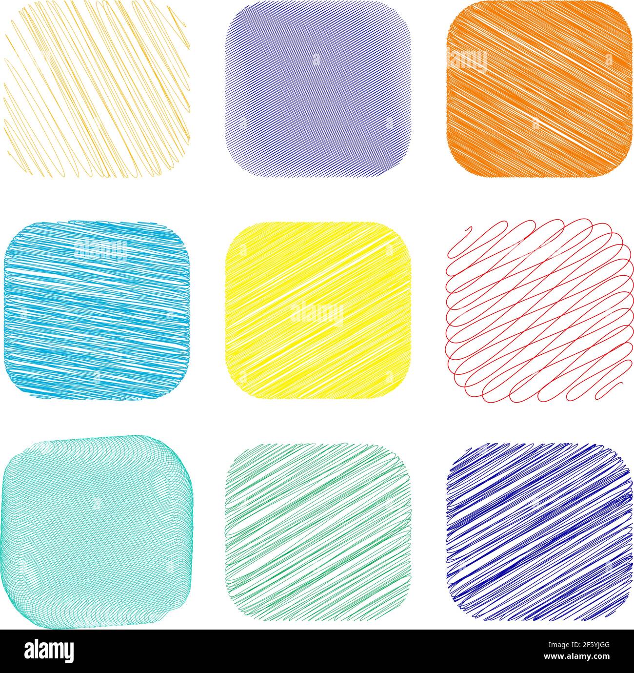 Rounded square with sketchy, scribble, doodle effect texture — Stock ...