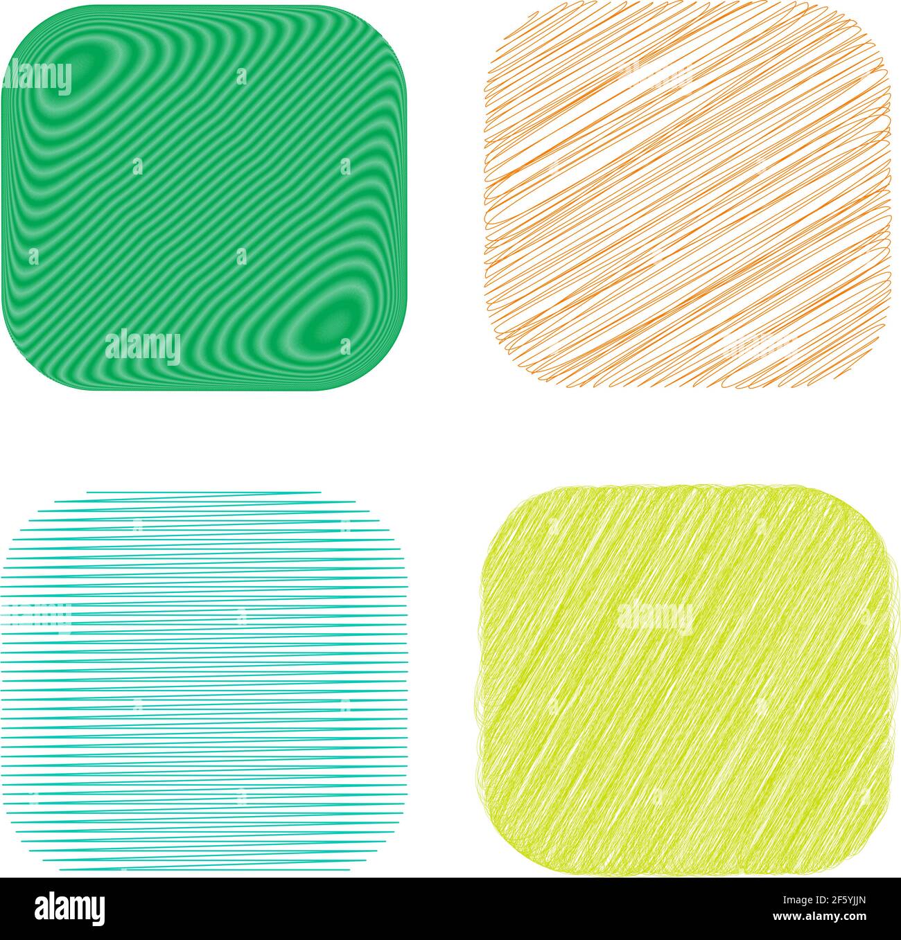 Rounded square with sketchy, scribble, doodle effect texture — Stock ...