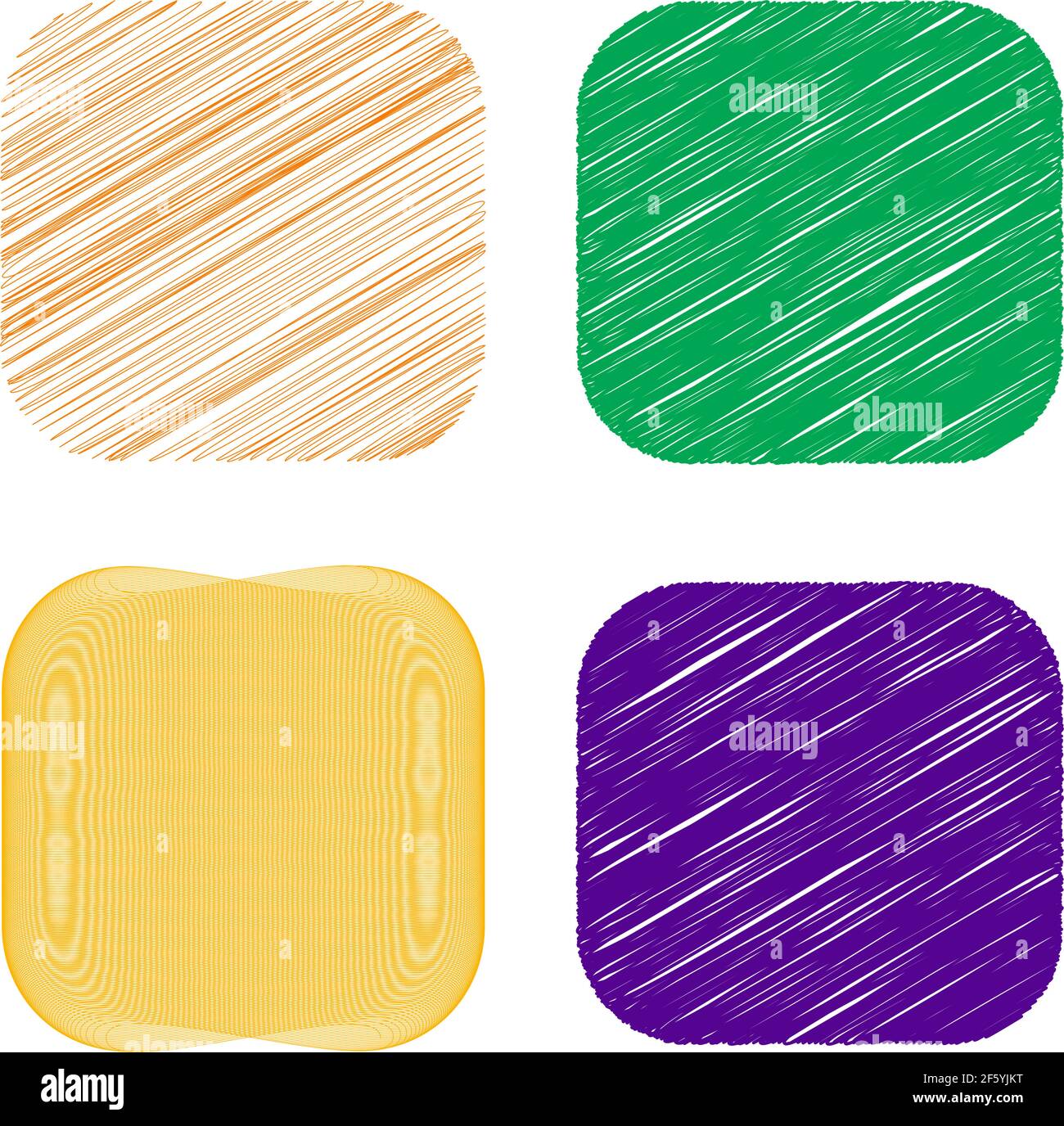 Rounded square with sketchy, scribble, doodle effect texture — Stock ...