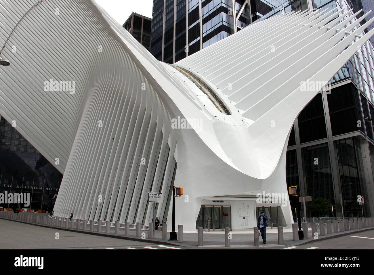 Exterior of the Oculus building, above-ground head house structure of ...