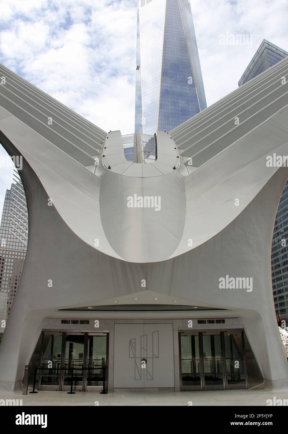 Exterior of the Oculus building, above-ground head house structure of ...