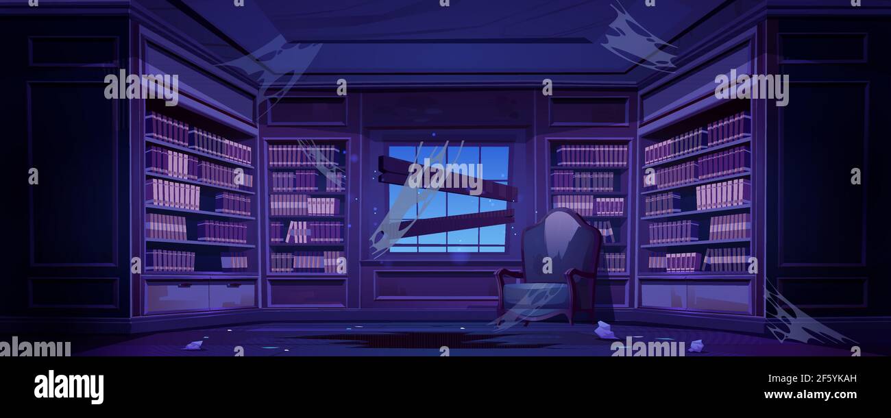 Old bookshop night Stock Vector Images - Alamy