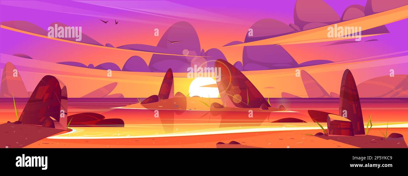 Beautiful sunset pink red Stock Vector Images - Alamy