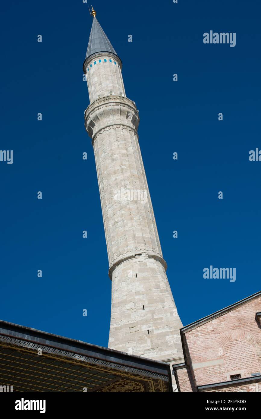 Outer view of Minaret of a mosque. Travel to Turkey concept Stock Photo ...