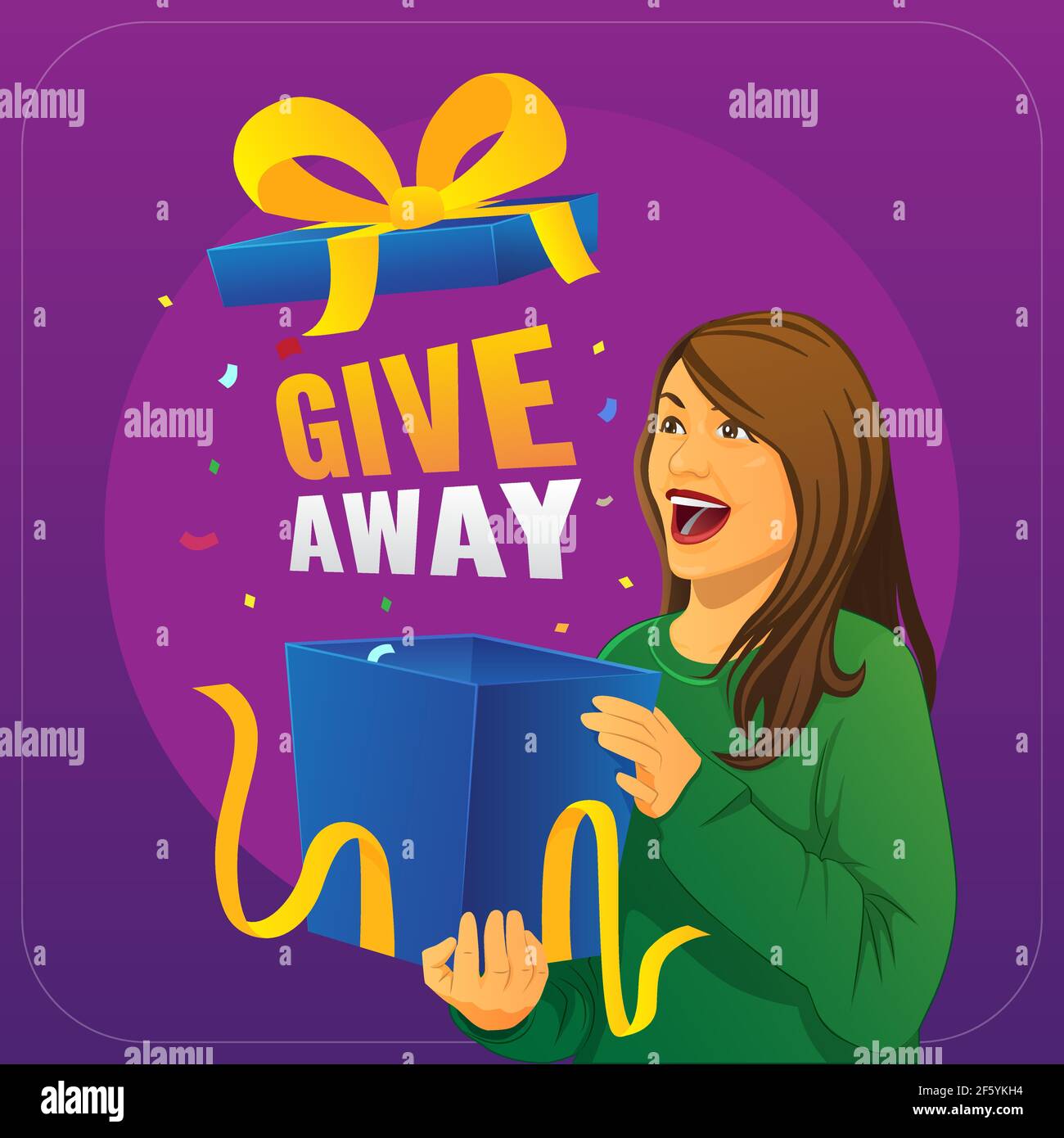 Woman opening gift box Stock Vector Images - Alamy