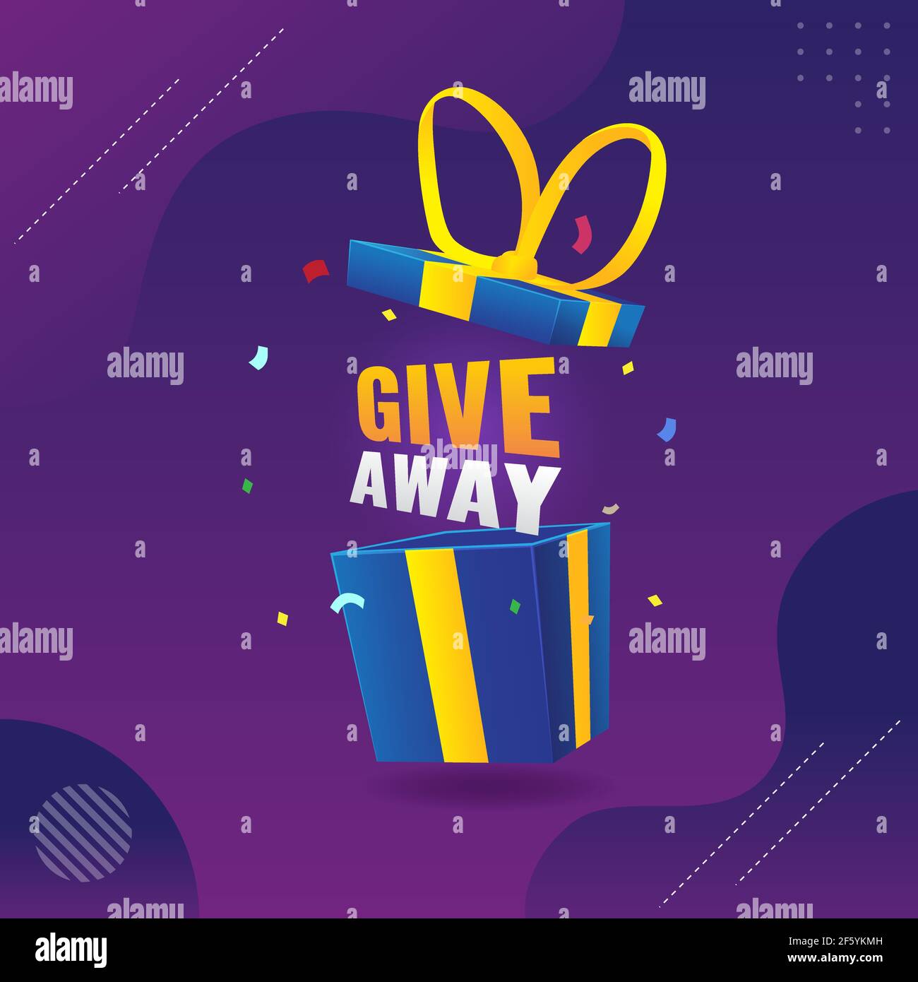 give away poster template for social media post with blue gift Stock ...
