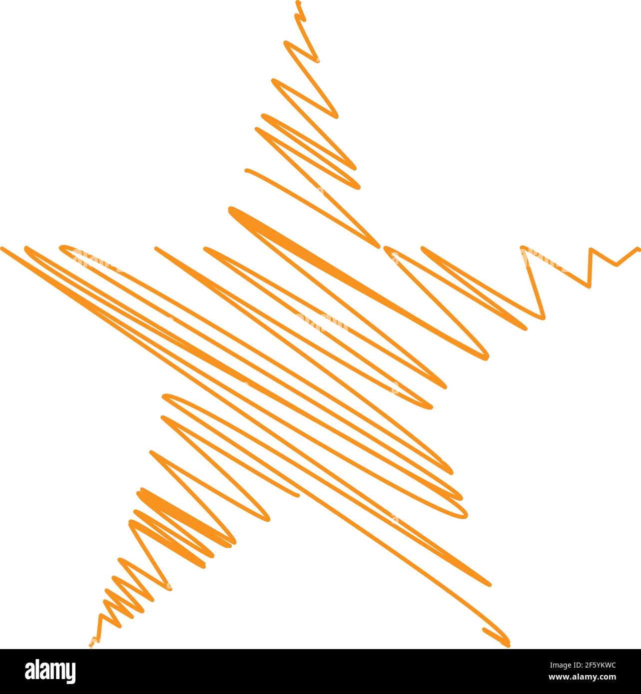 Star wiith scribble, sketchy, doodle effect pattern — Stock vector ...