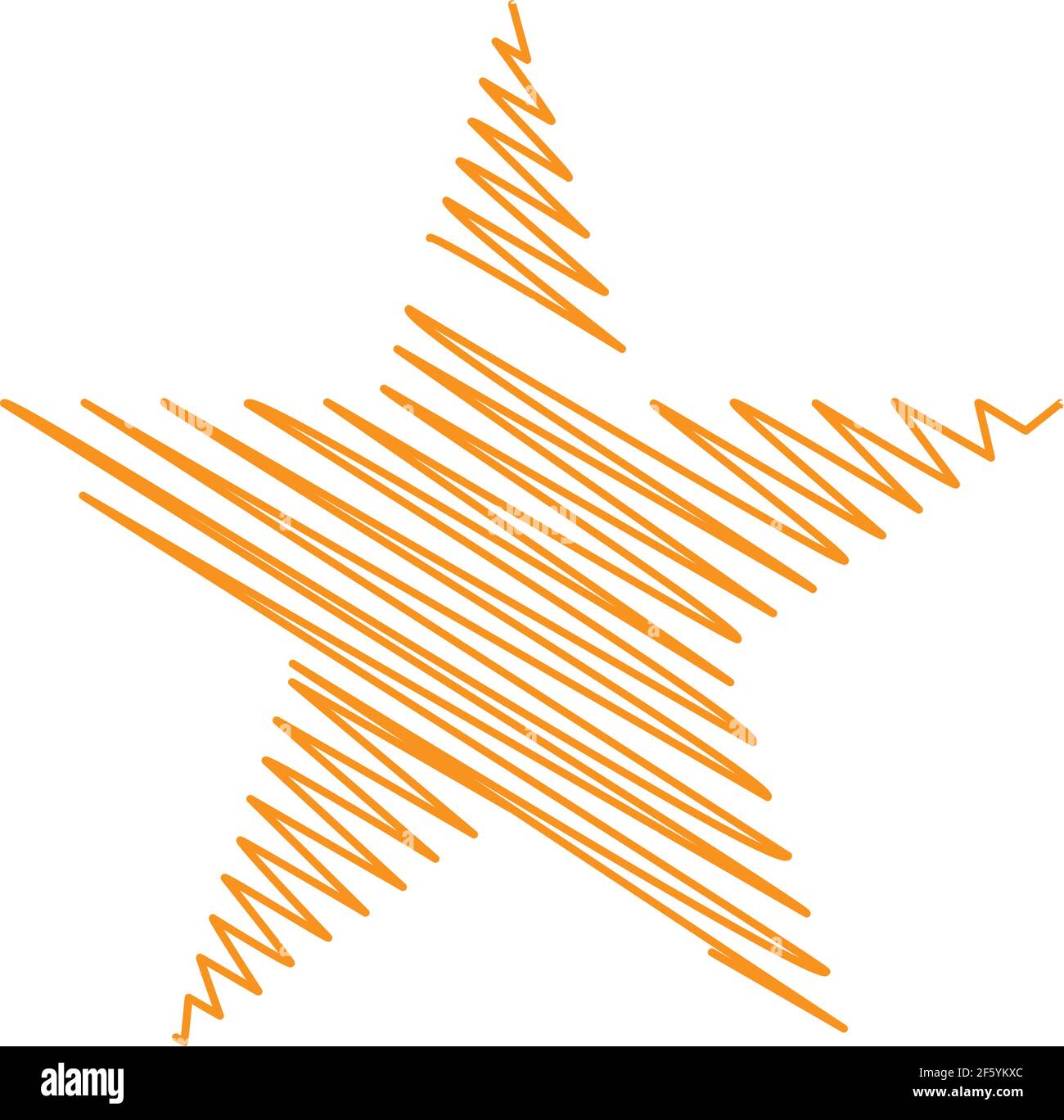 Star wiith scribble, sketchy, doodle effect pattern — Stock vector ...