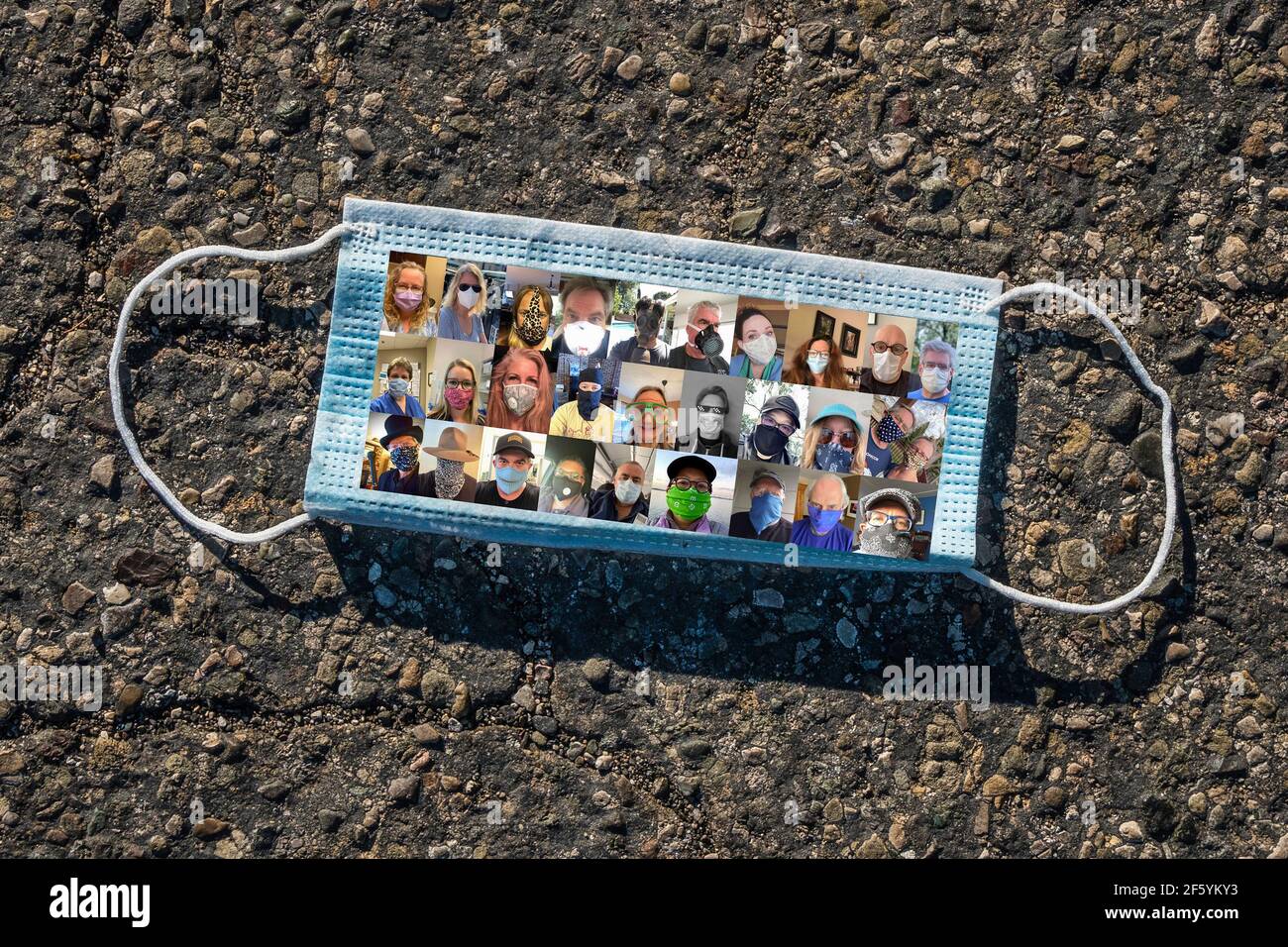 COVID-19 face mask collage Stock Photo - Alamy