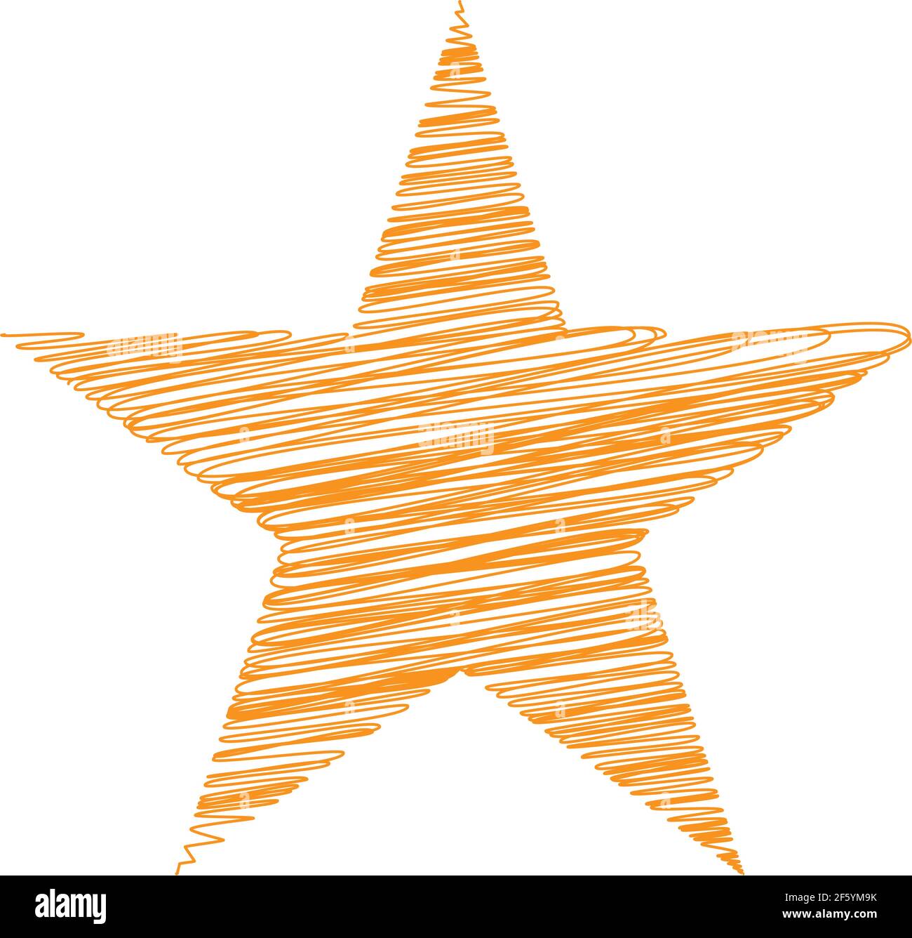Star wiith scribble, sketchy, doodle effect pattern — Stock vector ...