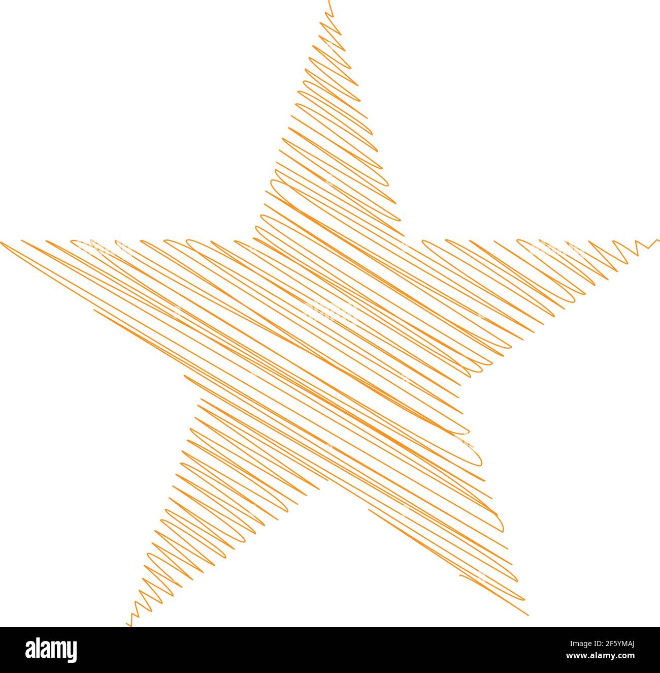 Star wiith scribble, sketchy, doodle effect pattern — Stock vector ...