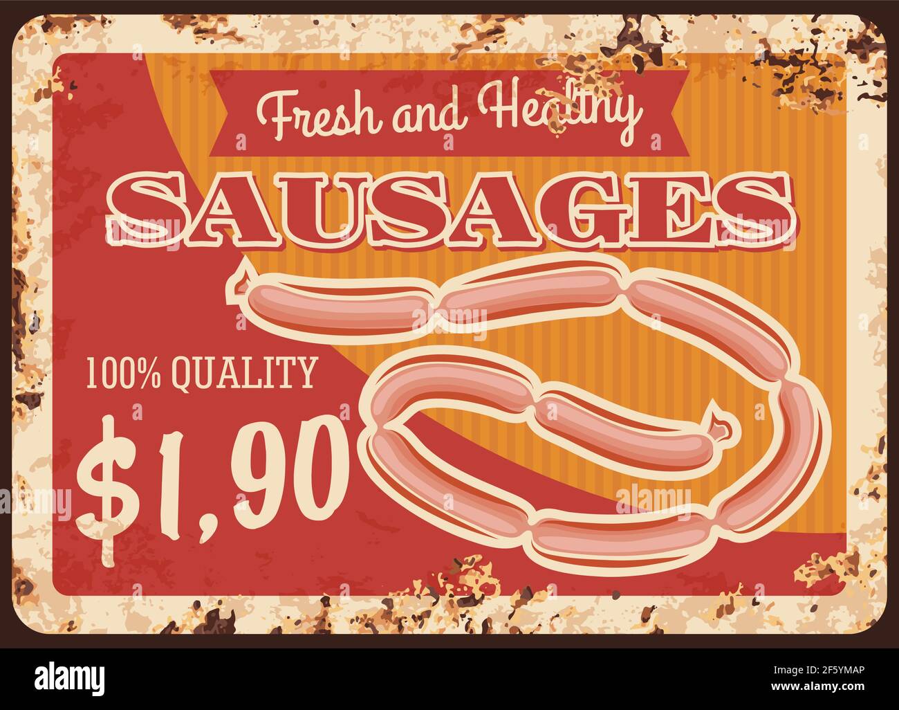 Chain of raw sausage Stock Vector Images - Alamy