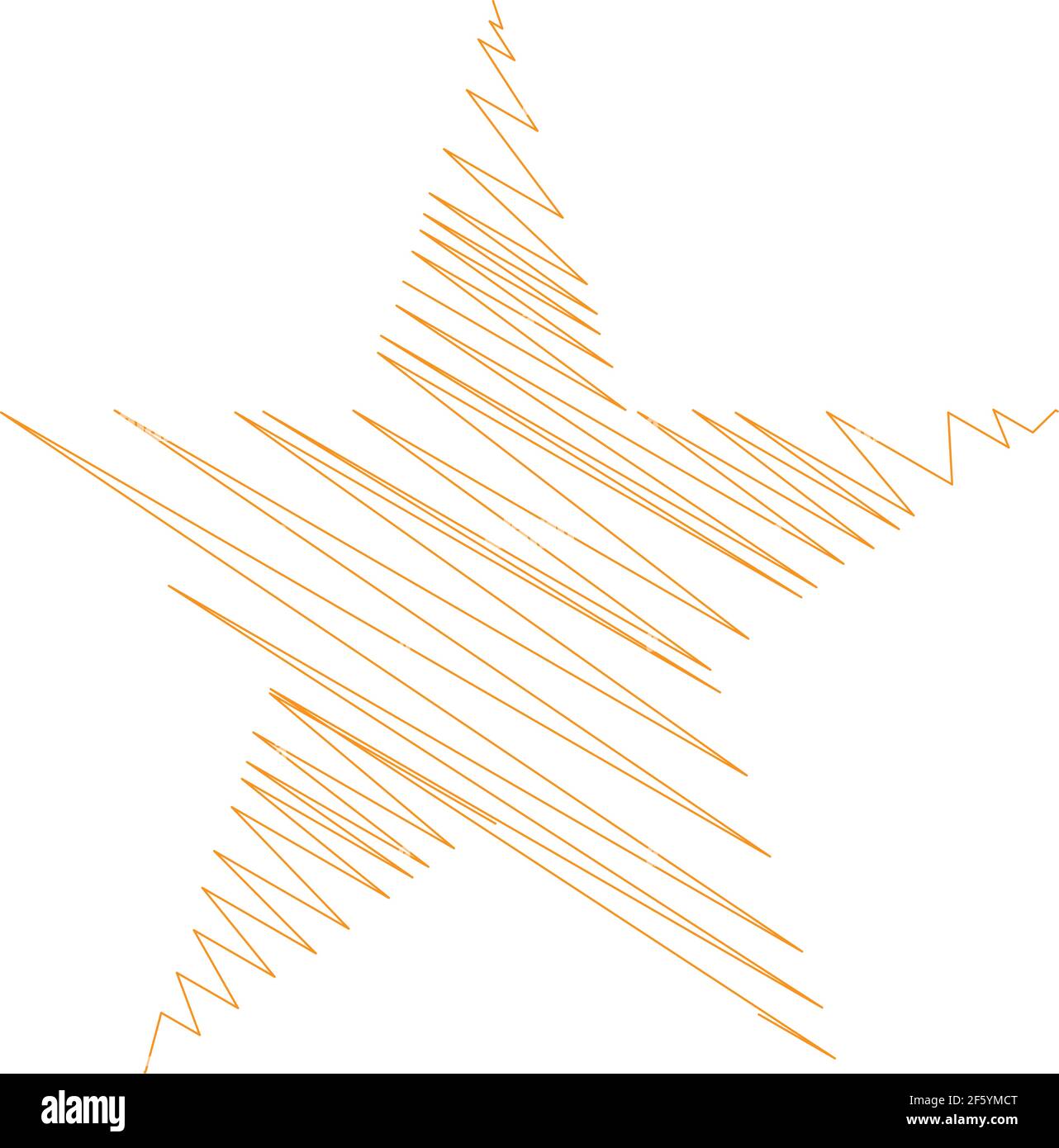 Star wiith scribble, sketchy, doodle effect pattern — Stock vector ...