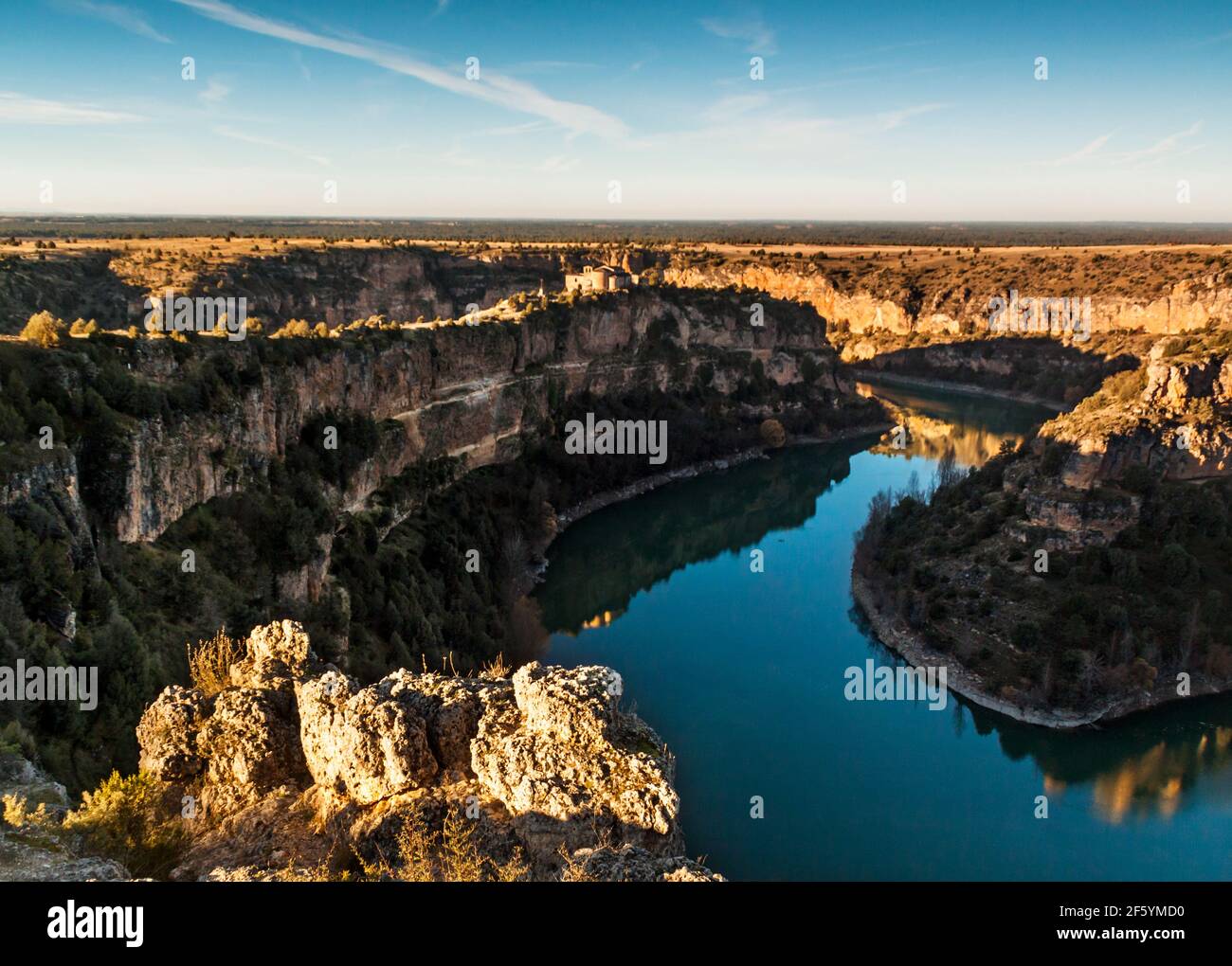 Natural Park Sickles of the Duraton River. Landscape and cliffs ...