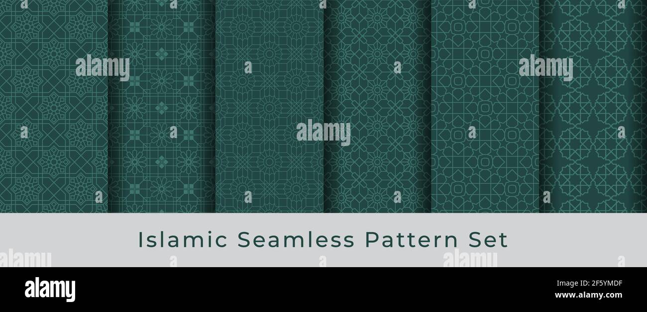 Islamic vector Seamless Pattern Collection Set Stock Vector Image & Art ...