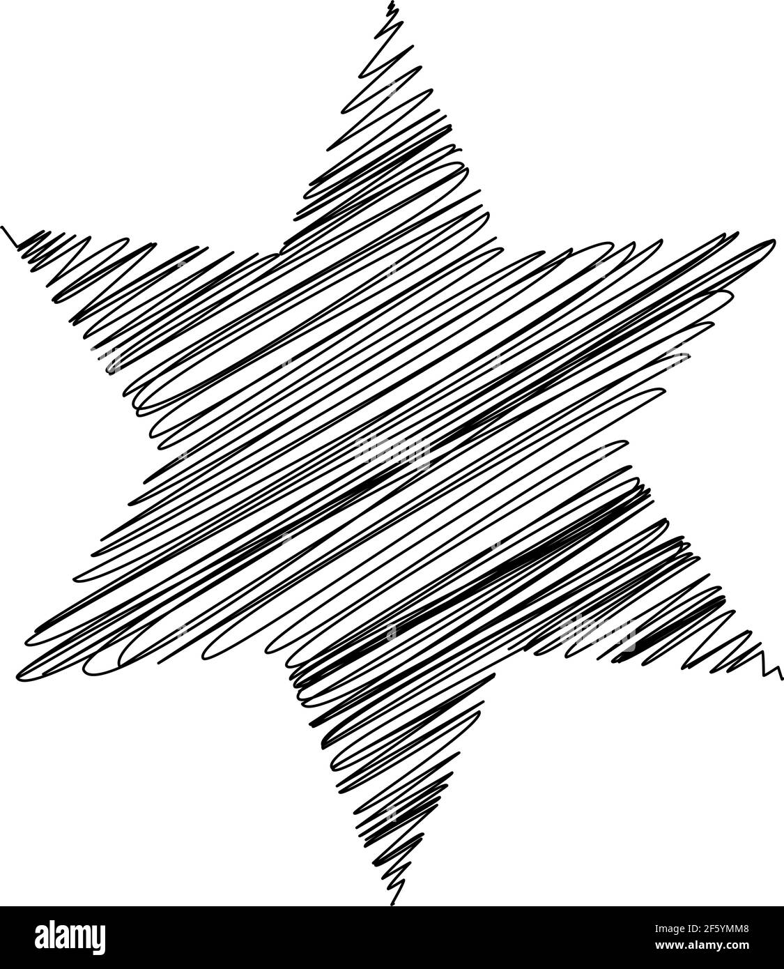 Star wiith scribble, sketchy, doodle effect pattern — Stock vector ...