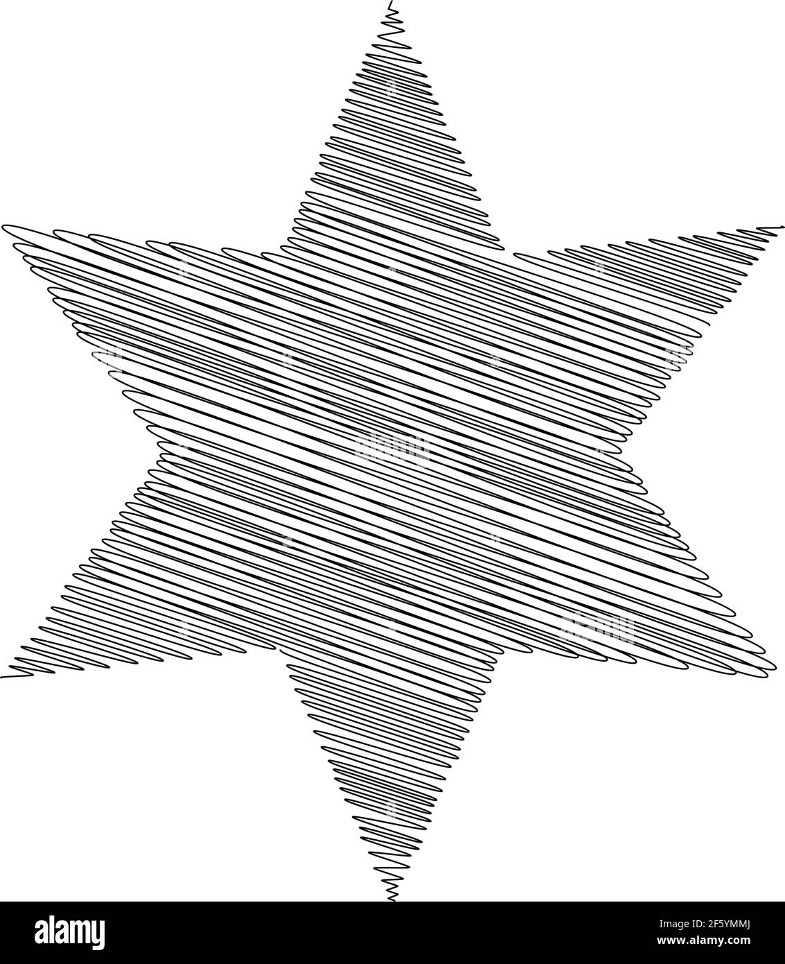 Star wiith scribble, sketchy, doodle effect pattern — Stock vector ...