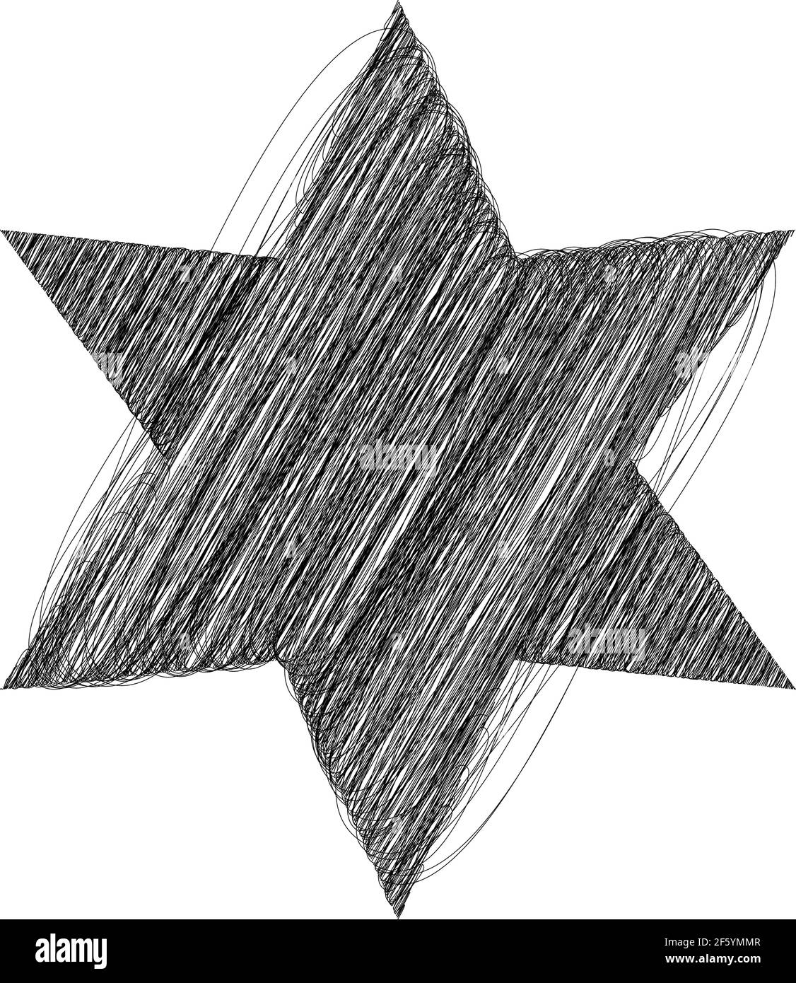 Star wiith scribble, sketchy, doodle effect pattern — Stock vector ...