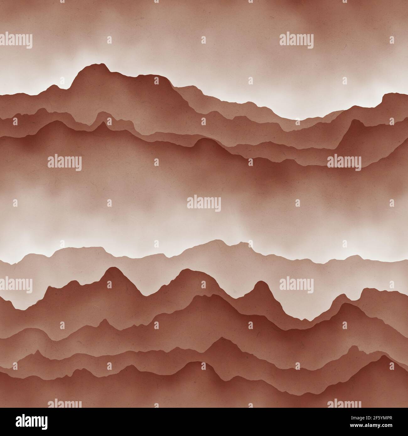 Seamless terracotta colored mountain landscape pattern for print Stock ...
