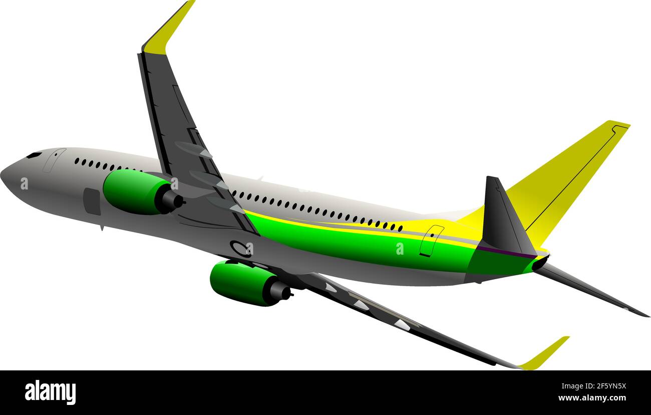 Airplane on the air. Vector 3d illustration Stock Vector Image & Art ...