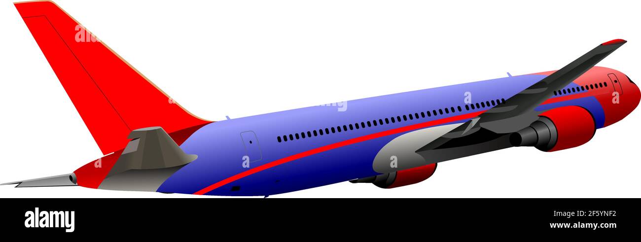 Airplane on the air. Vector 3d illustration Stock Vector Image & Art ...