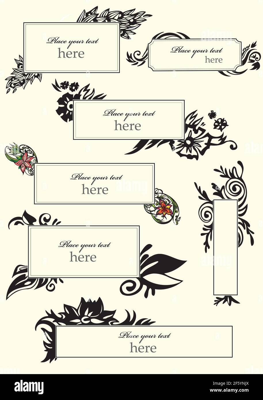 Set of presentation templates. Botanical theme. Editable vector ...