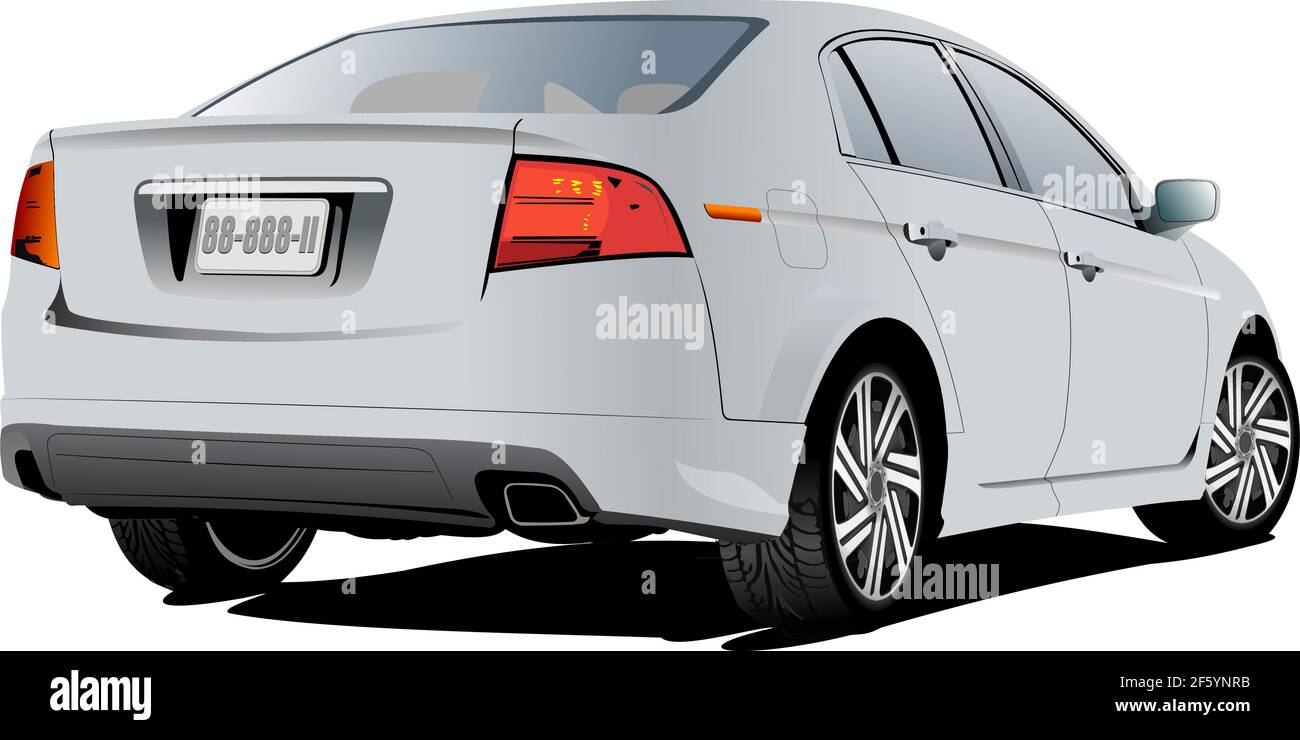 Gray sedan car. Vector Colored 3d illustration Stock Vector Image & Art ...