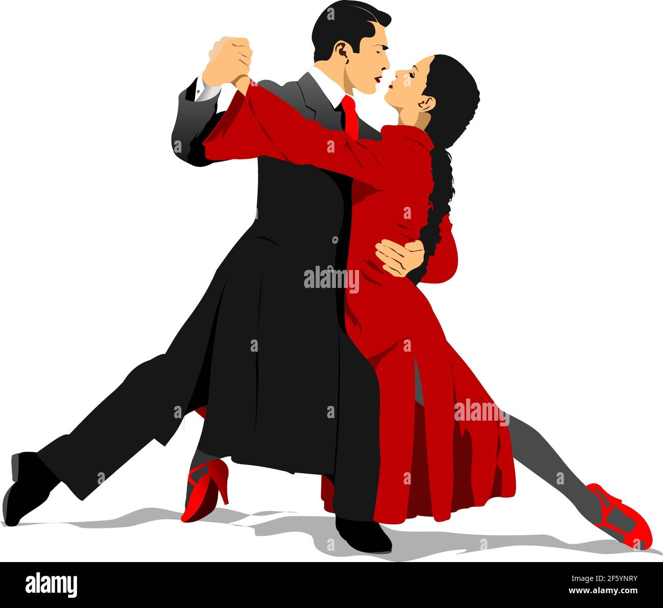 Vector couple dancing tango illustration Cut Out Stock Images ...