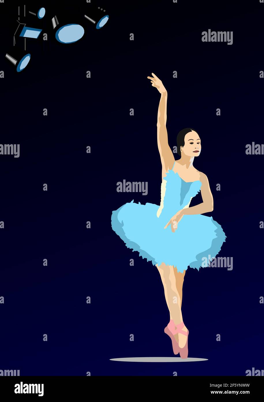 Classical ballet dancers Vector Colored 3d illustration Stock Vector ...