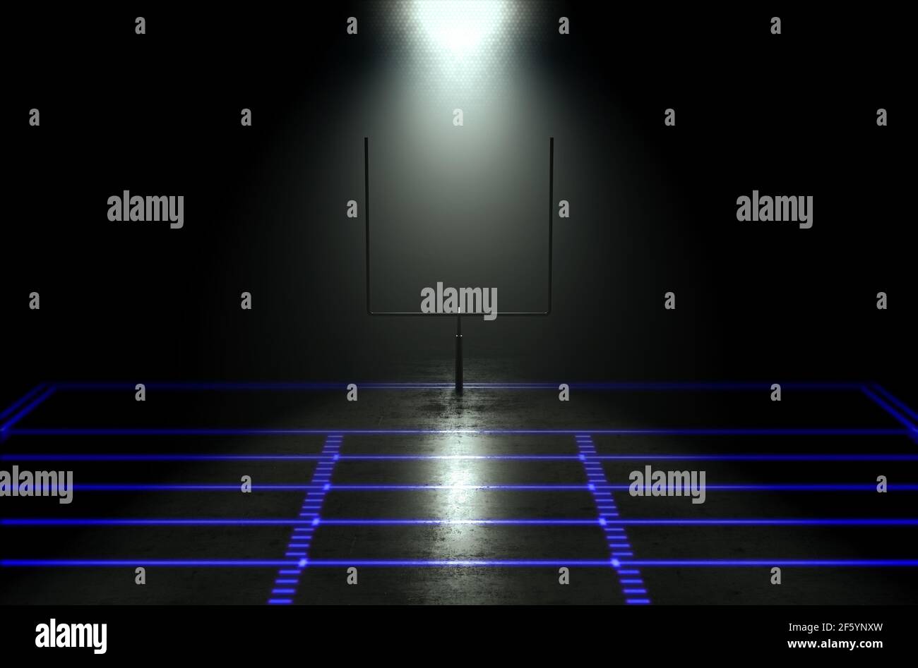 A concept showing a post on a reflective concrete american football ...