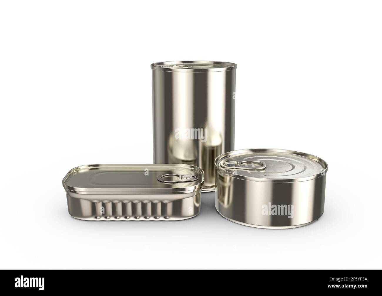 A collection of various shaped tin cans with a peelable tabbed lid used ...