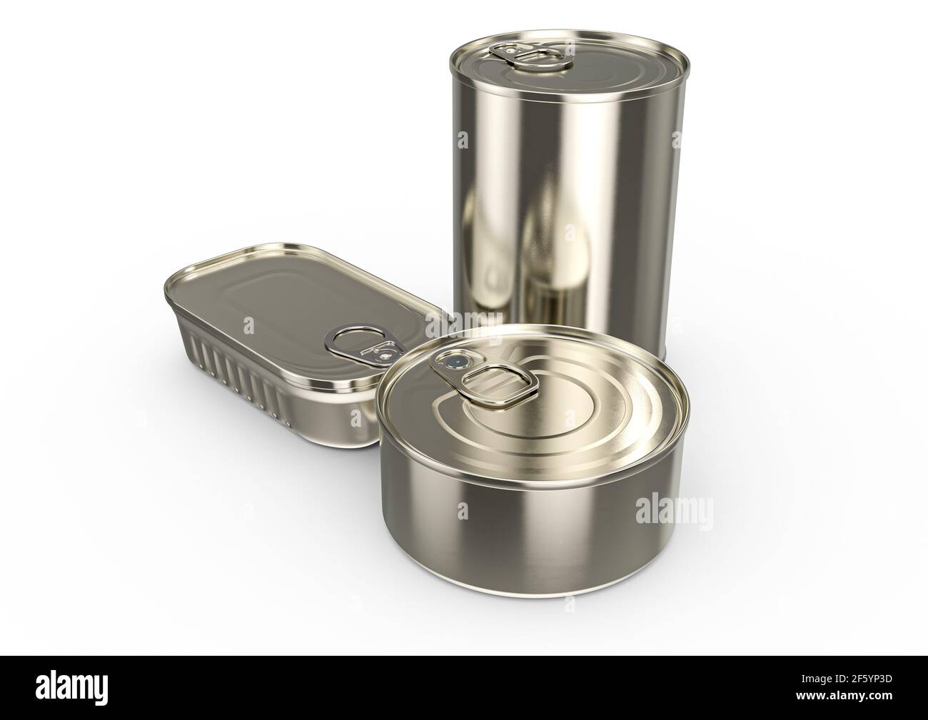 A collection of various shaped tin cans with a peelable tabbed lid used ...