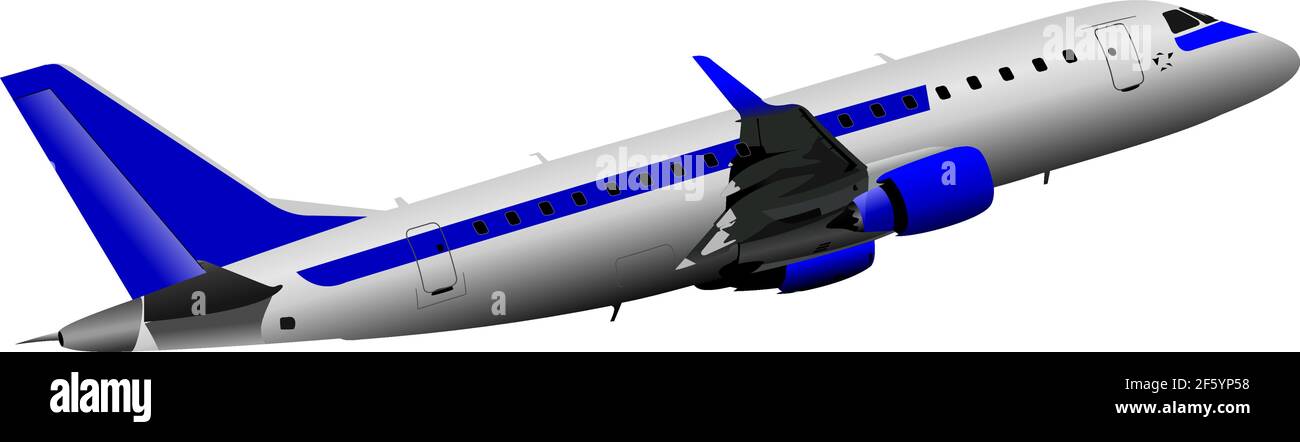 Airplane on the air. Vector 3d illustration Stock Vector Image & Art ...