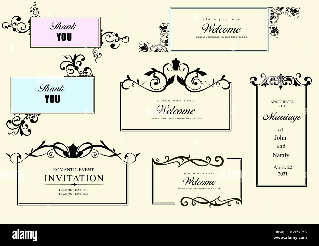 Set of presentation templates. Botanical theme. Editable vector ...