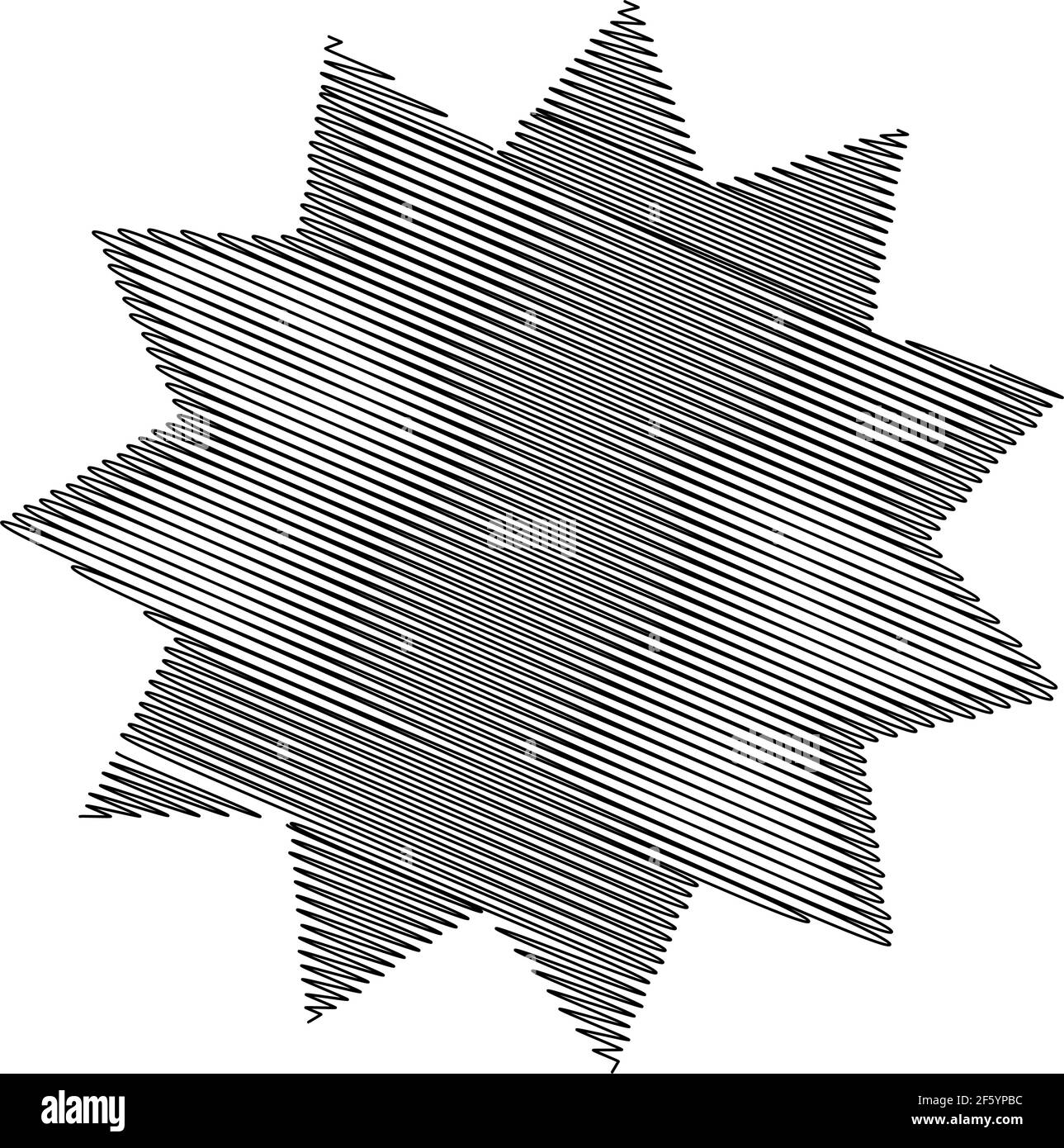 Star wiith scribble, sketchy, doodle effect pattern — Stock vector ...