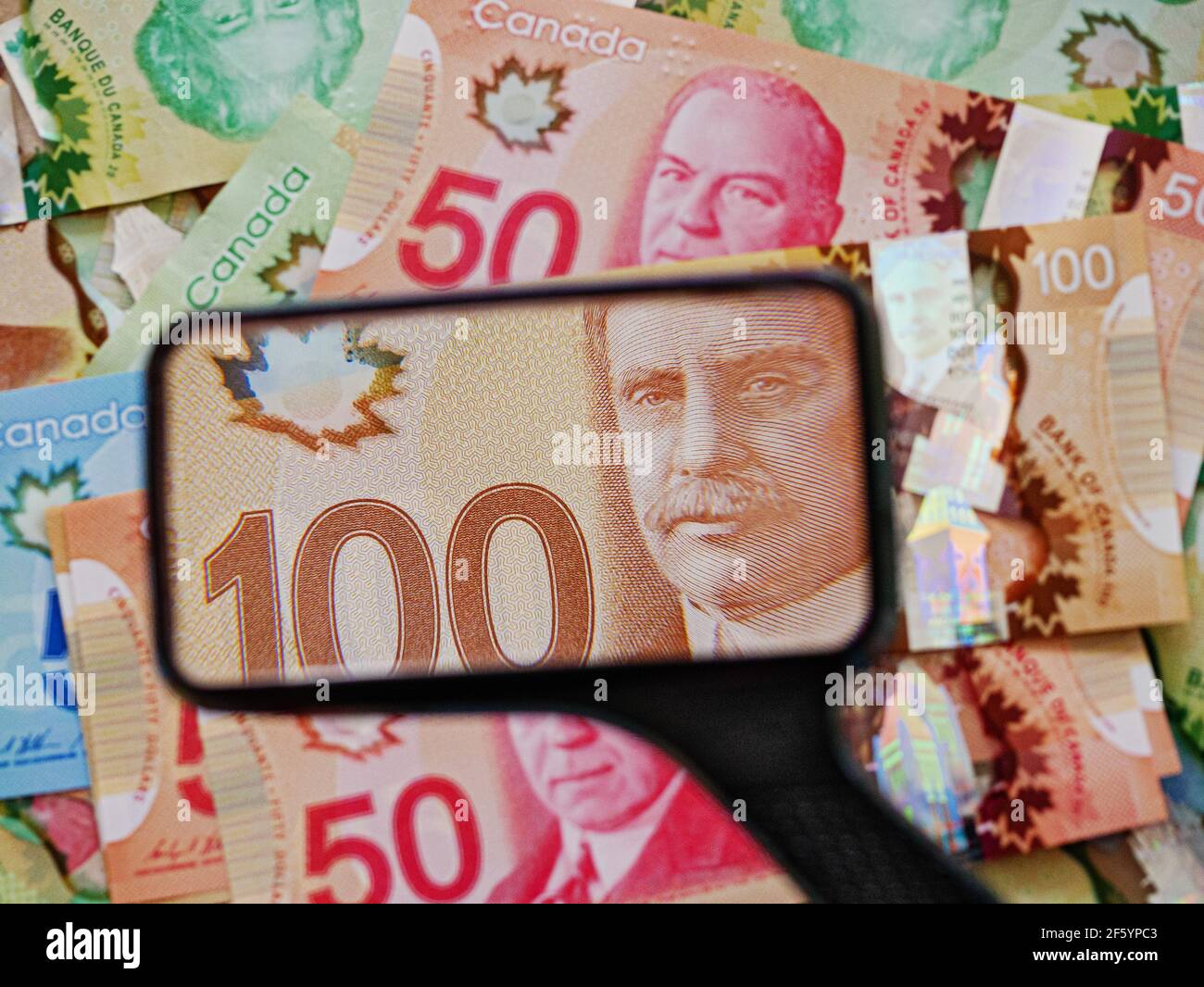 Vancouver, British Columbia, Canada. 28th Mar, 2021. Canadian money ...