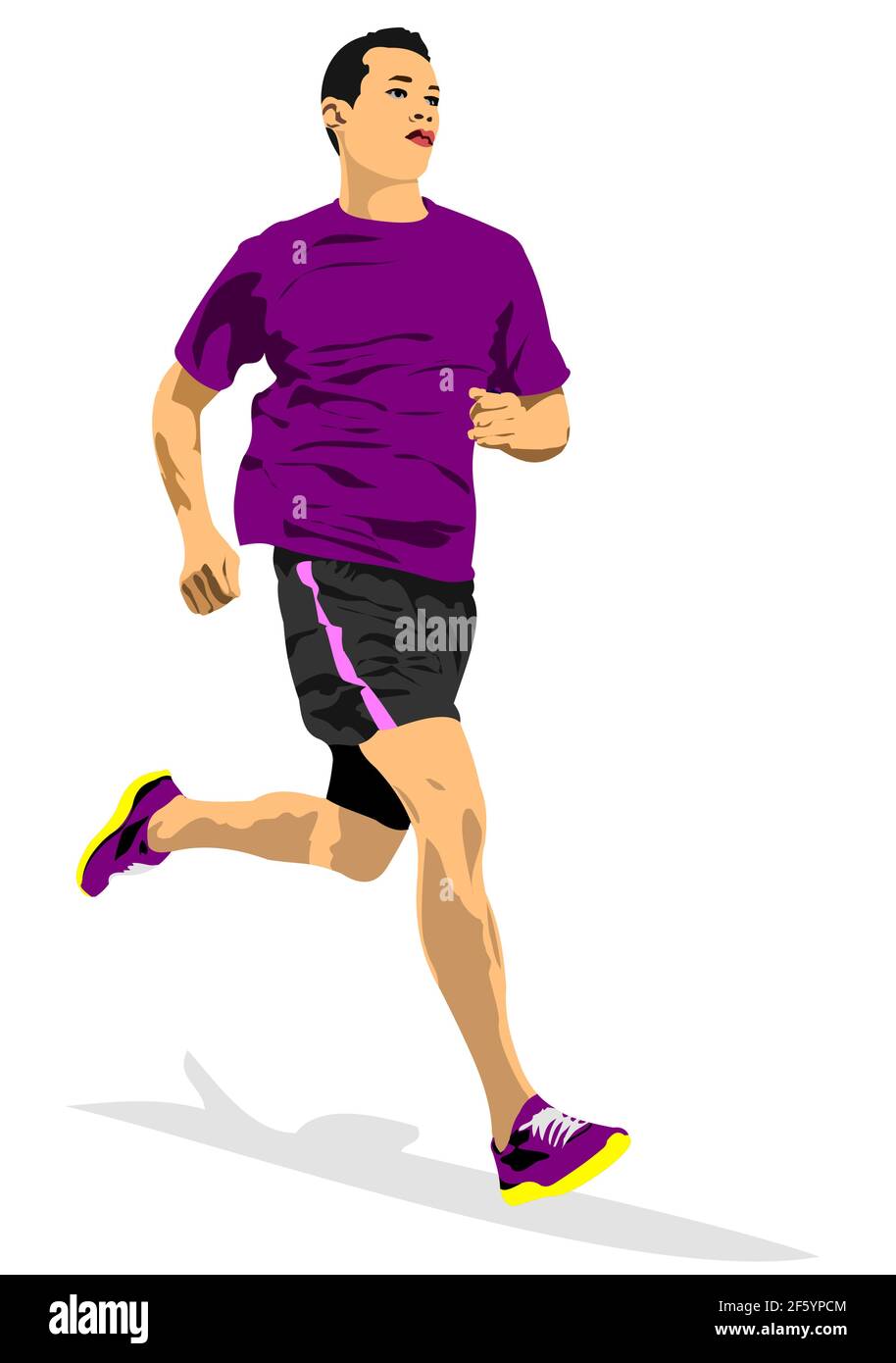 The running man. Track and field. Vector 3d illustration Stock Vector ...